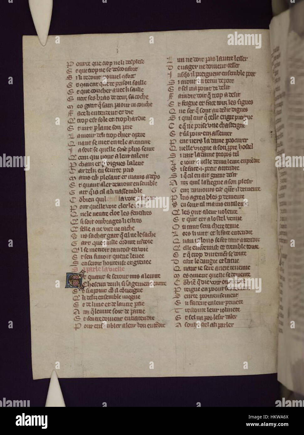 This medieval manuscript, 'Le Roman de la Rose', illustrated with an ...