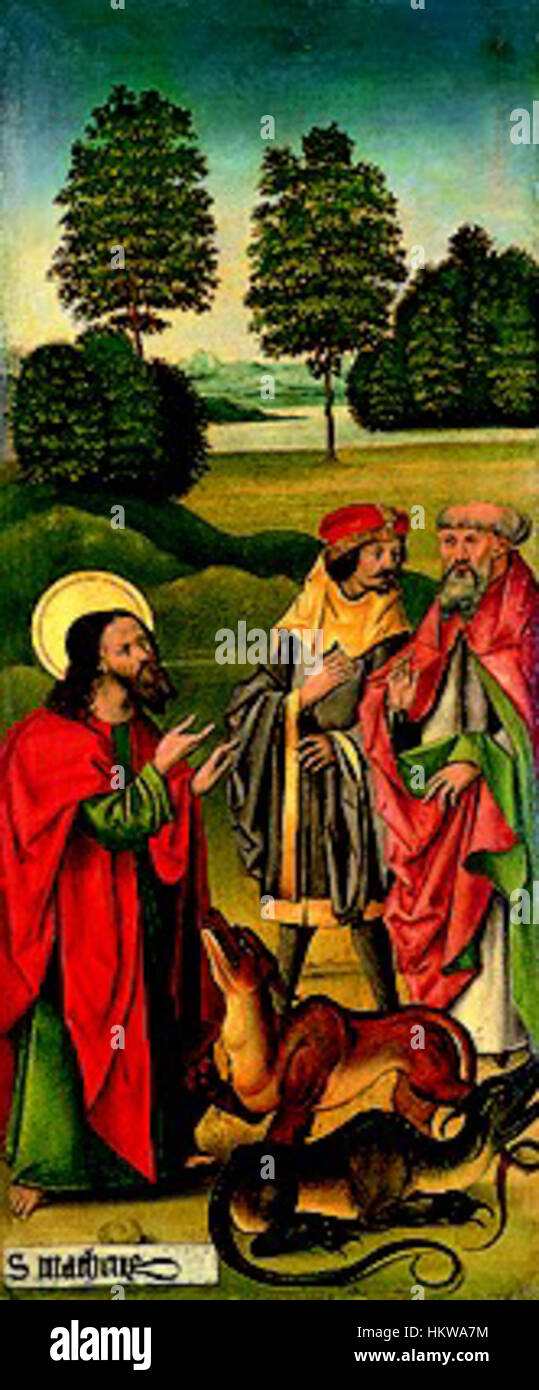 Gabriel Maelesskircherâ€™s 1478 painting 'Saint Matthew Taming the ...