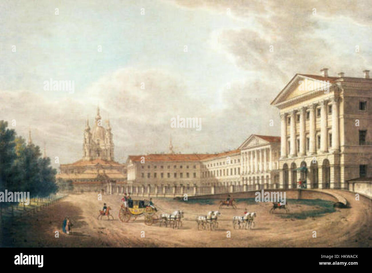 This 1823 painting by Galaktionov captures the Smolny Institute in St ...