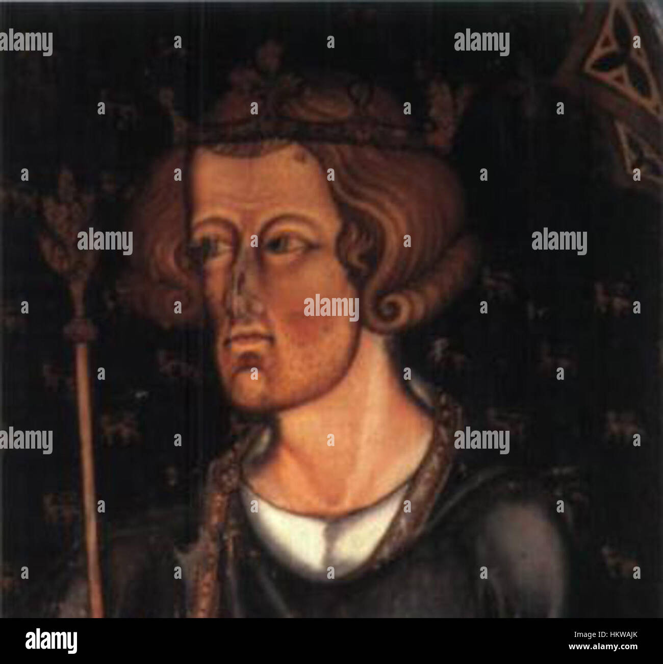 A historical artwork depicting King Edward I, likely from the medieval ...