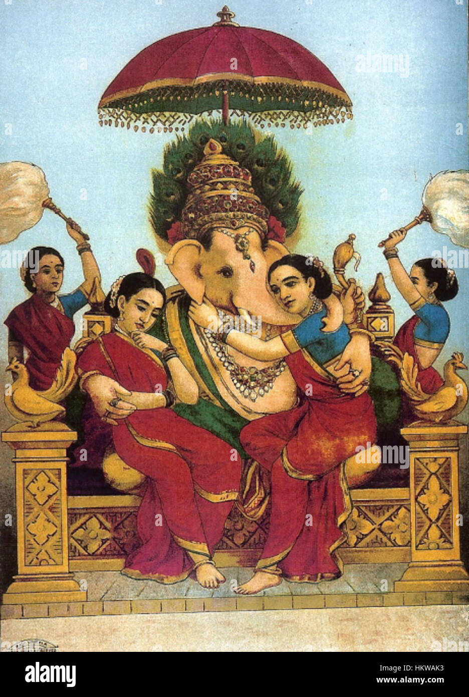 This artwork represents the Hindu deity Ganapati, also known as Ganesha ...