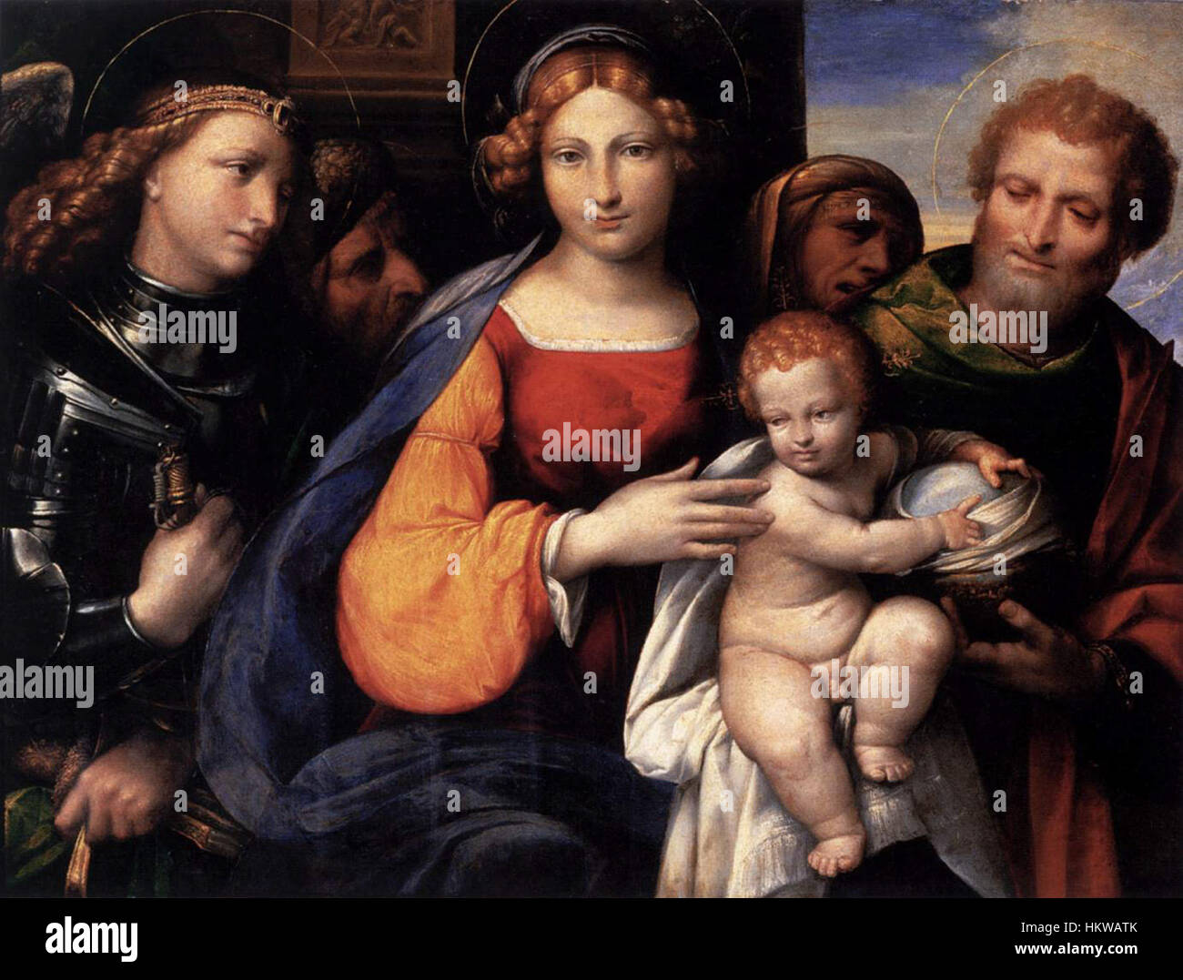 This artwork, attributed to the artist Garofalo, features a cat in a ...