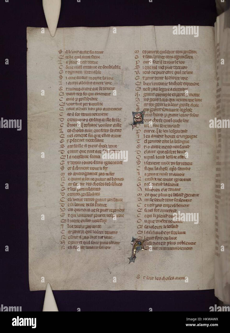 A page from 'Le Roman de la Rose' manuscript, housed in the Bodleian ...