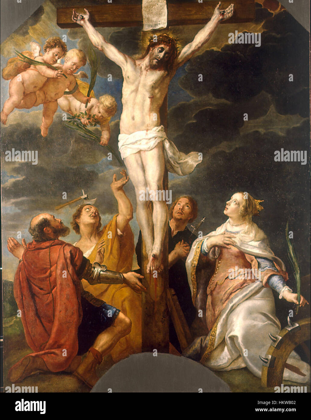 Gaspar de Crayer's 'Christ on the Cross with Four Saints' is a 17th ...