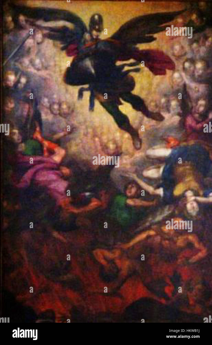 'San Michele' by Gaspar Hovic, painted in 1596, depicts the archangel ...