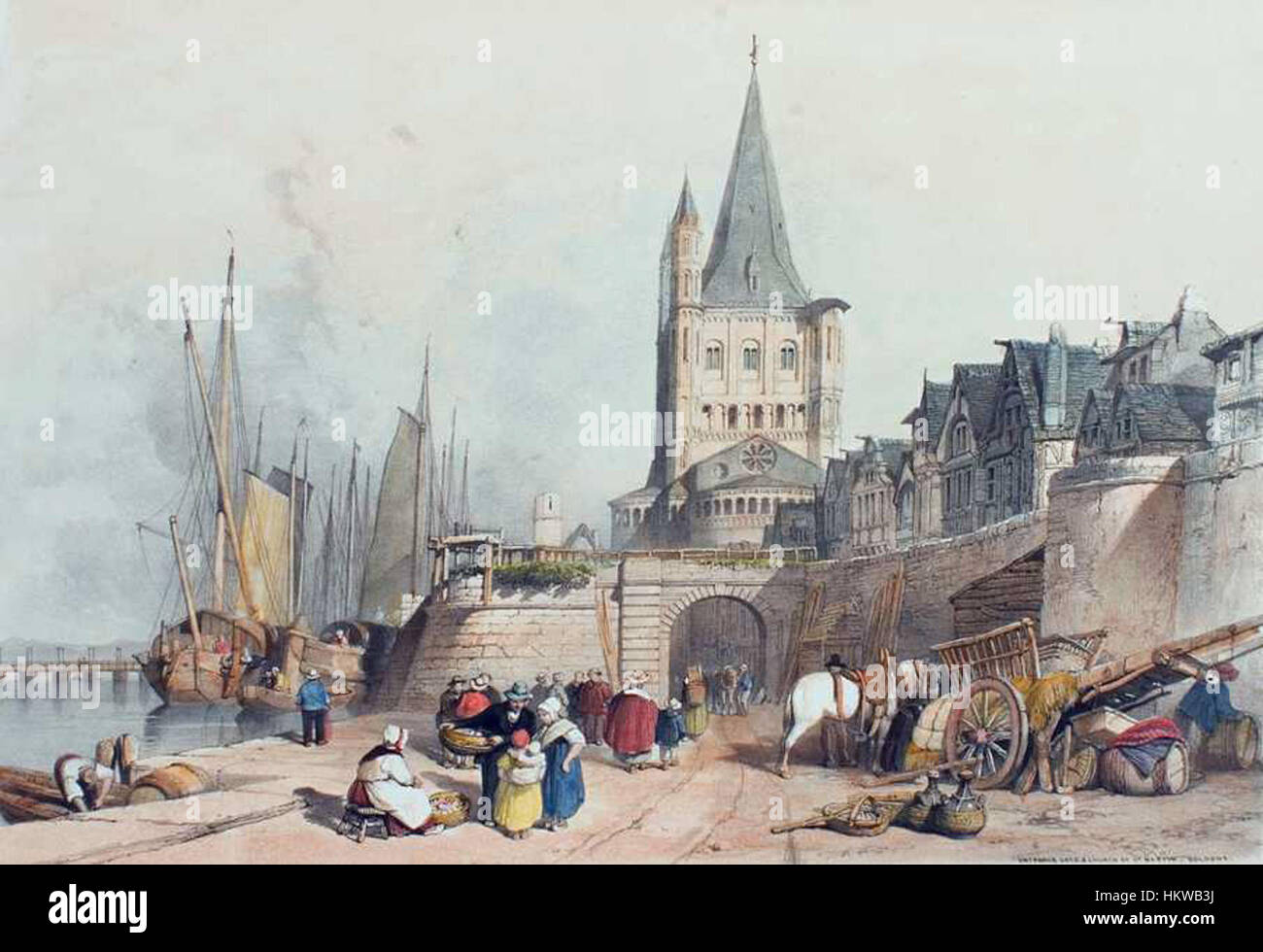 This artwork features the iconic Gate and Church of St. Martin in ...