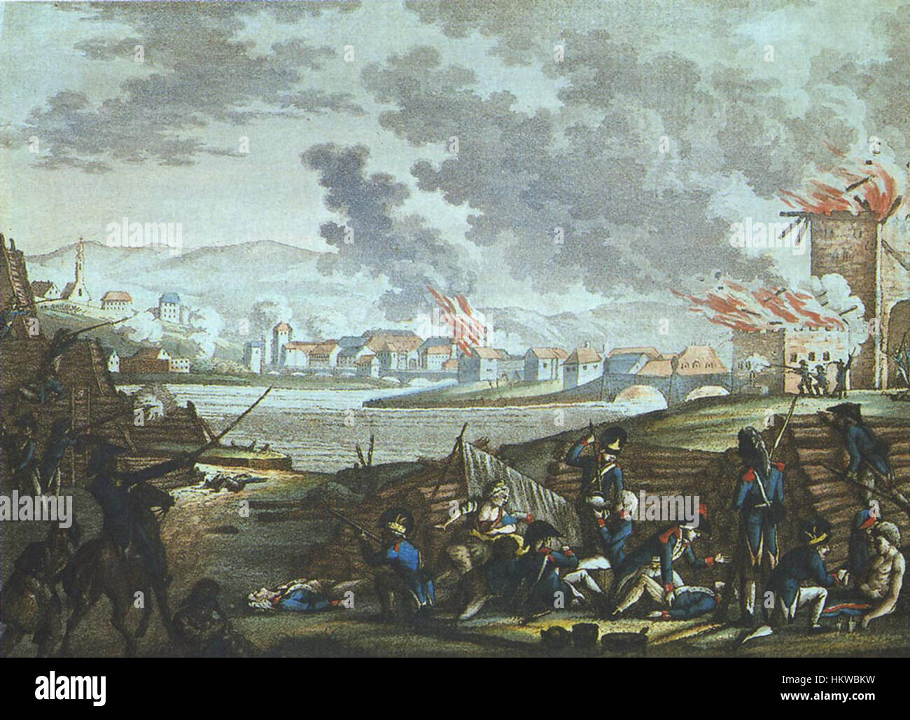 'Gefecht Roter Turm 1796' depicts a historic battle scene from the year ...