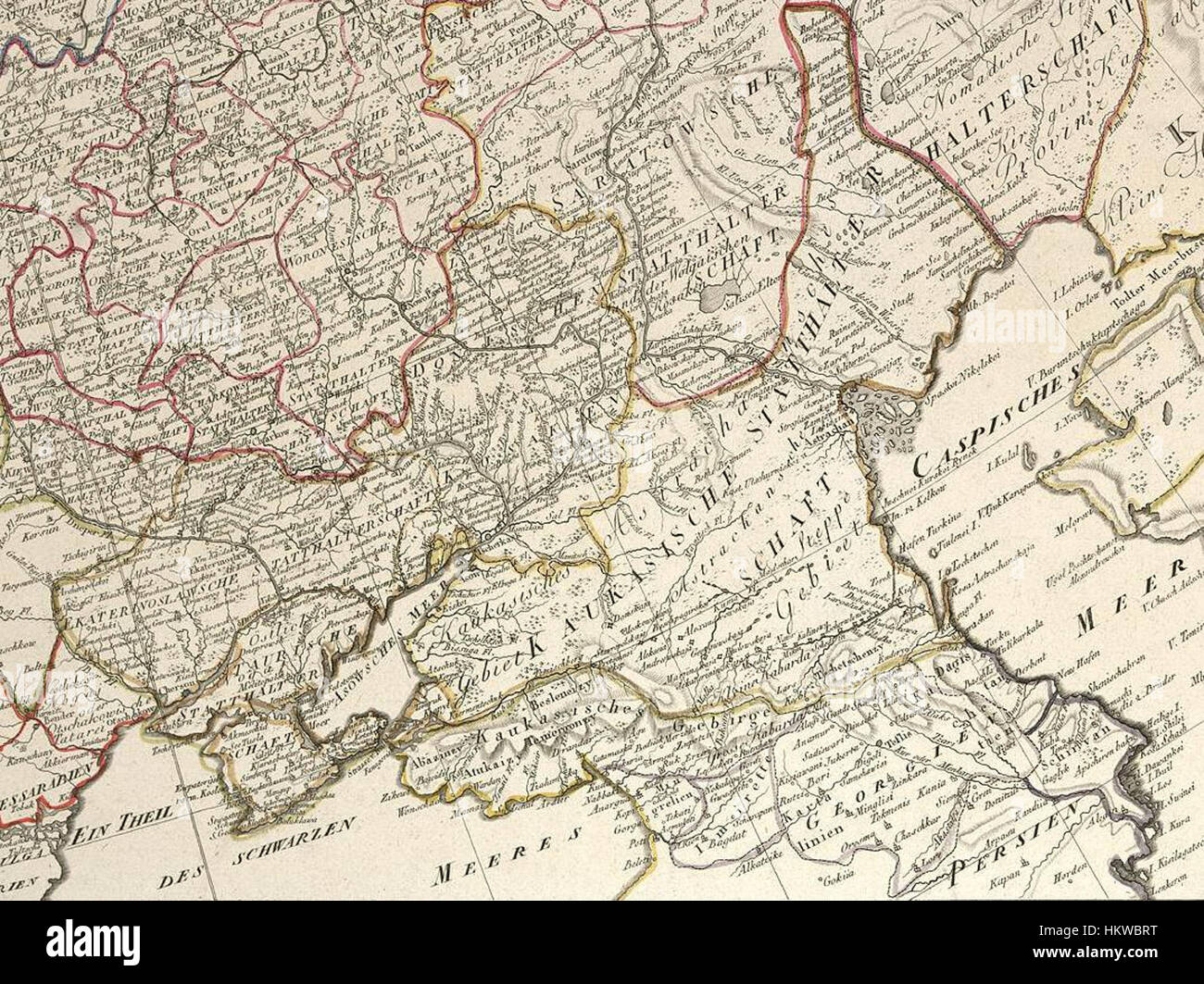 This 1792 map of the Russian Empire, focusing on the Caucasus region ...