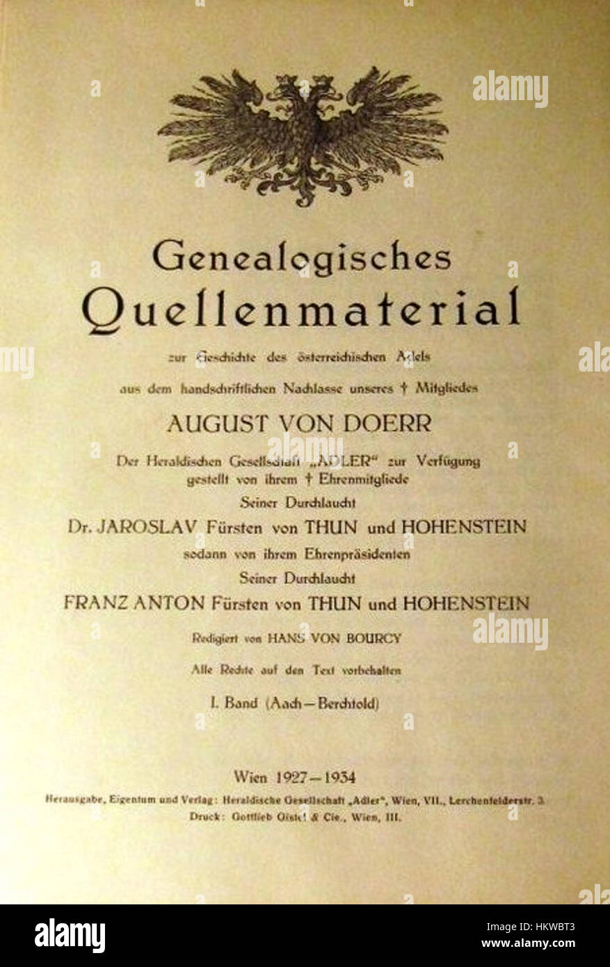 Genealogical research material by August von Doerr, likely related to ...