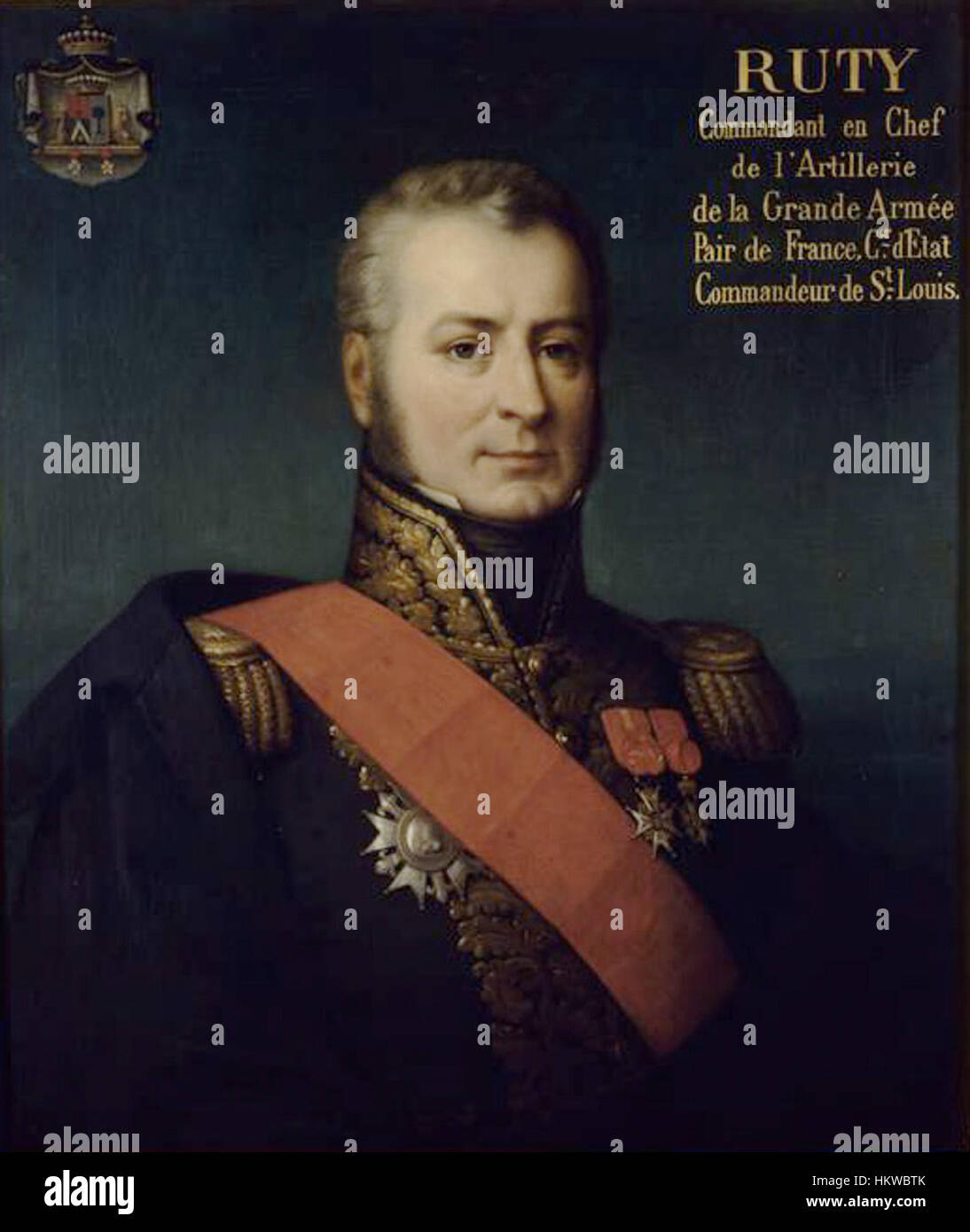 This historical painting depicts General Francois de Ruty, a notable ...