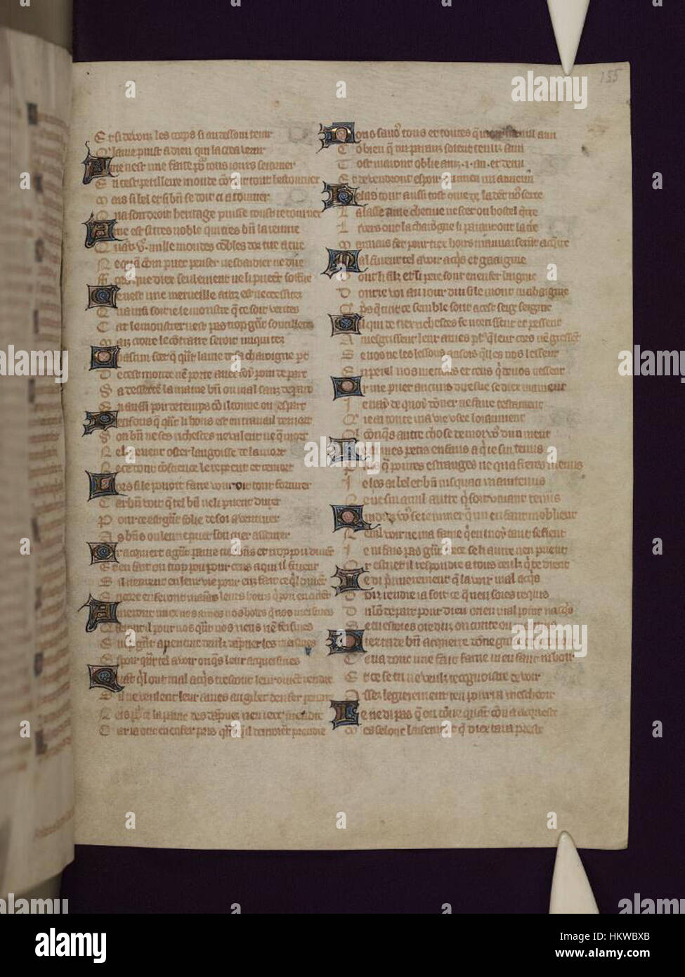 A page from the medieval manuscript 'Le Roman de la Rose,' held by the ...