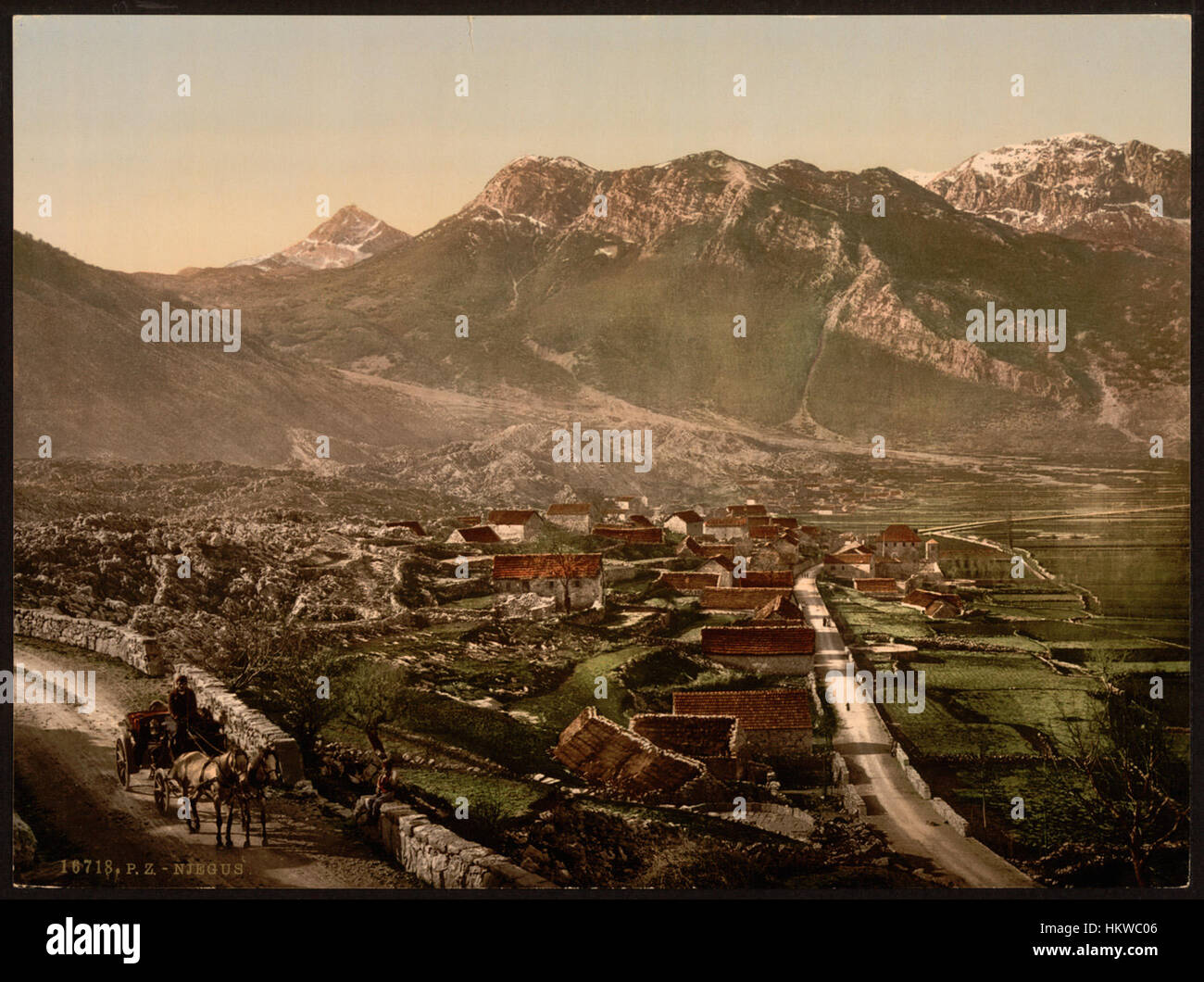 This painting provides a general view of Njegus, a village in ...