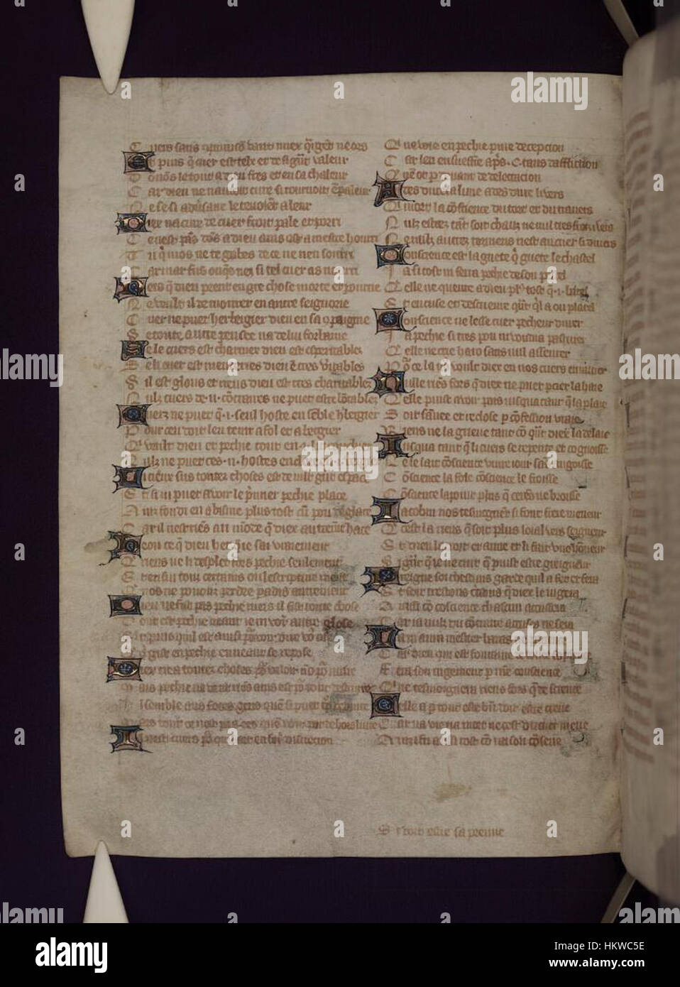 A medieval manuscript illustration from 'Le Roman de la Rose,' showing ...