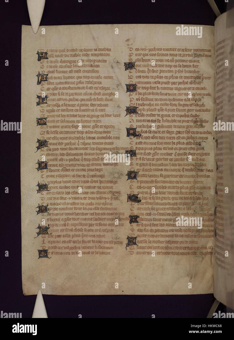 A page from 'Le Roman de la Rose', a medieval manuscript housed in the ...