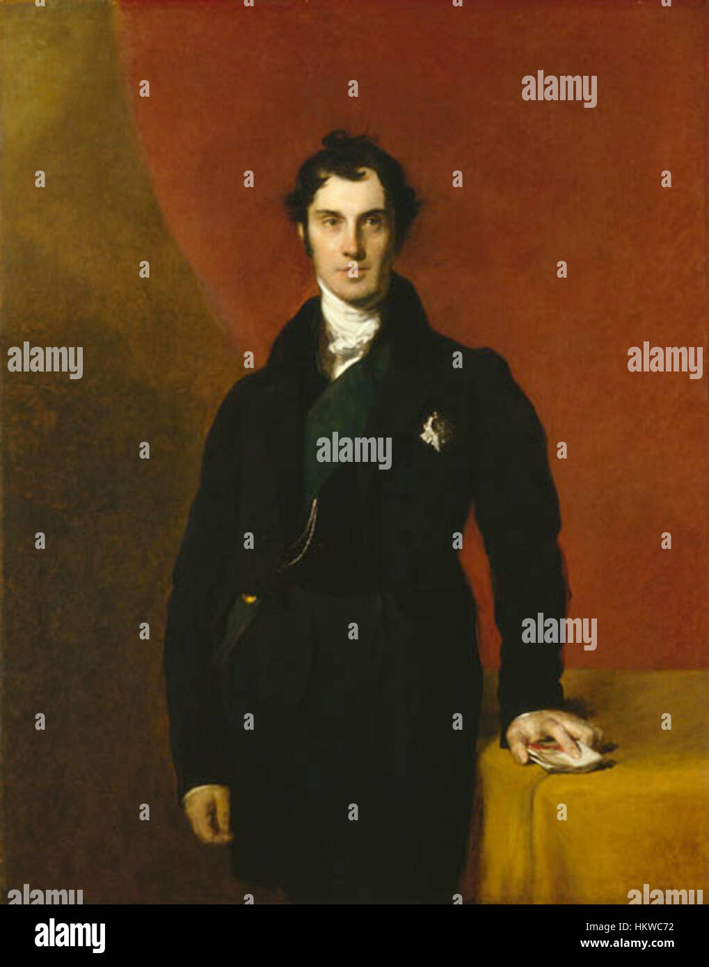 This painting likely depicts a portrait of George Hamilton-Gordon, the ...