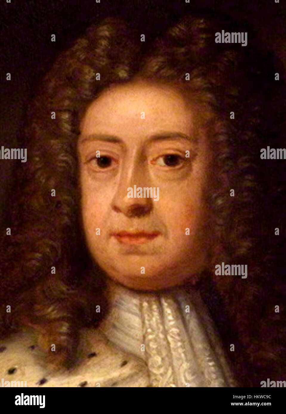 This oil painting depicts King George I of Great Britain, showcasing ...