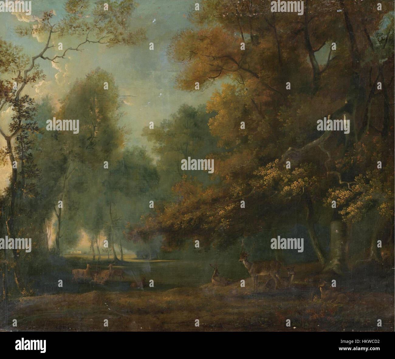 This painting by George Barret and Sawrey Gilpin depicts a deer in a ...