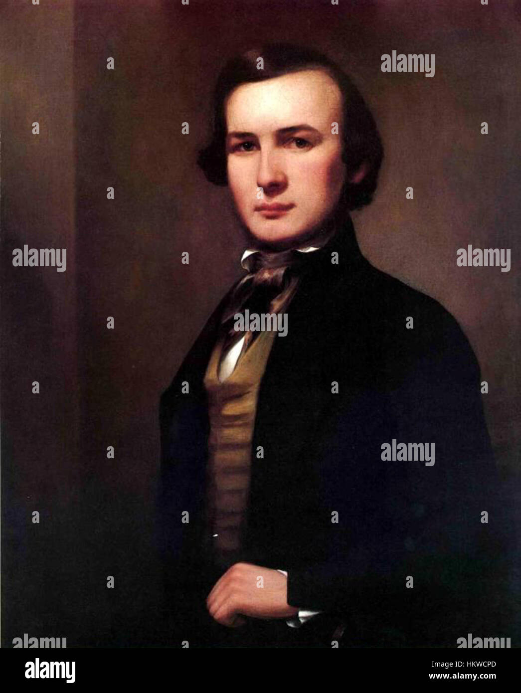 A self-portrait by artist George Henry Durrie, showcasing his likeness ...