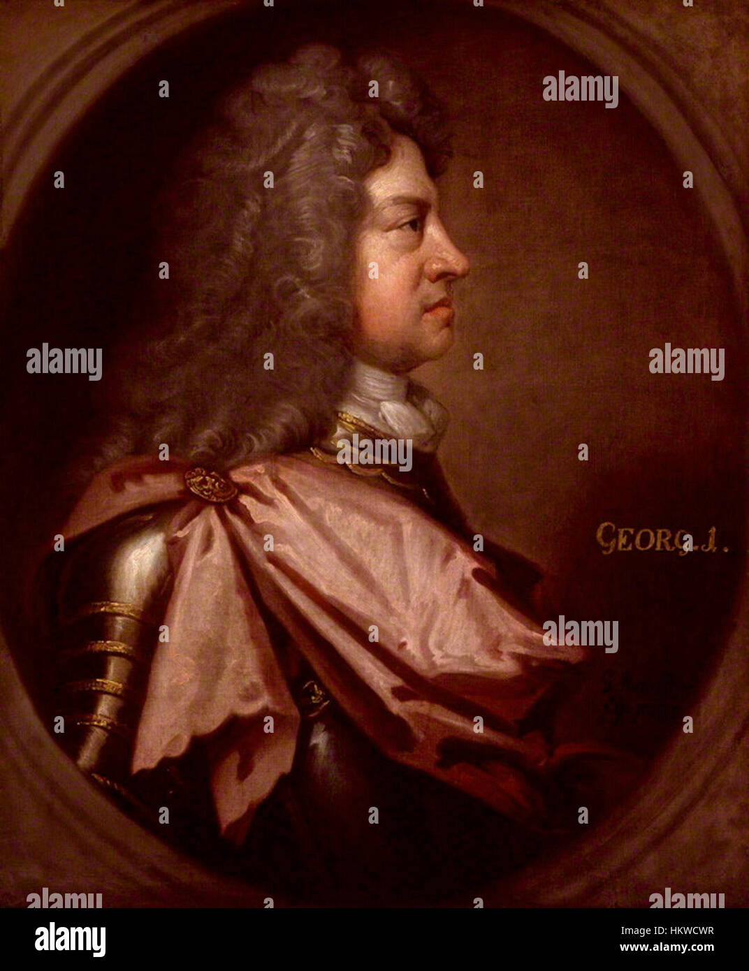 A profile portrait of King George I, capturing his likeness in the ...