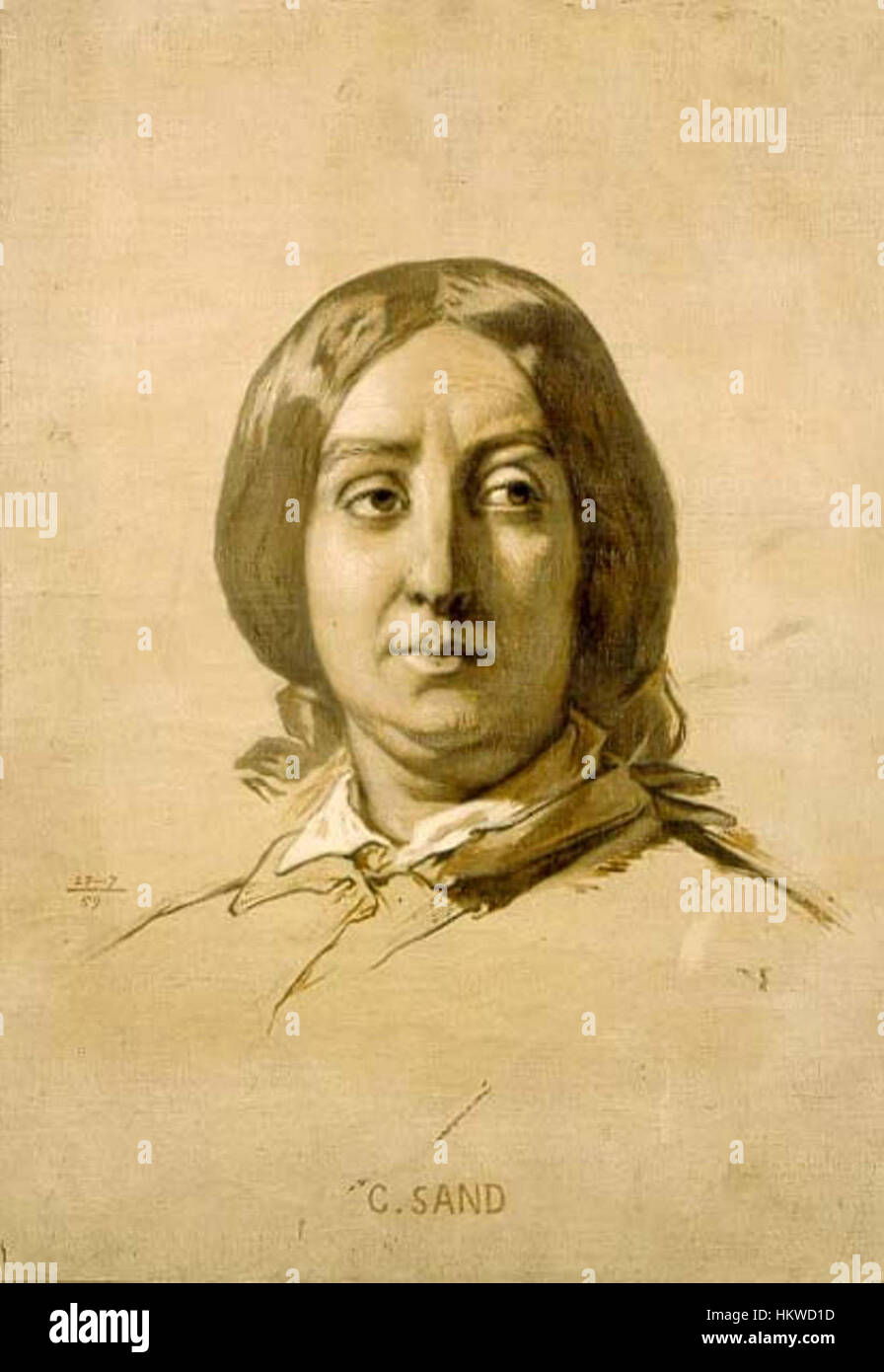 This portrait of George Sand, a renowned French novelist and memoirist ...