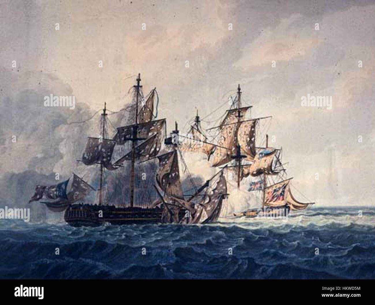 George Webster's painting depicts a naval battle between the British ...