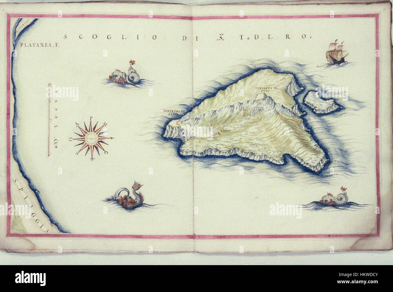 Bodleian Libraries, Map of Crete- detail with Scoglio di S Todero Stock ...
