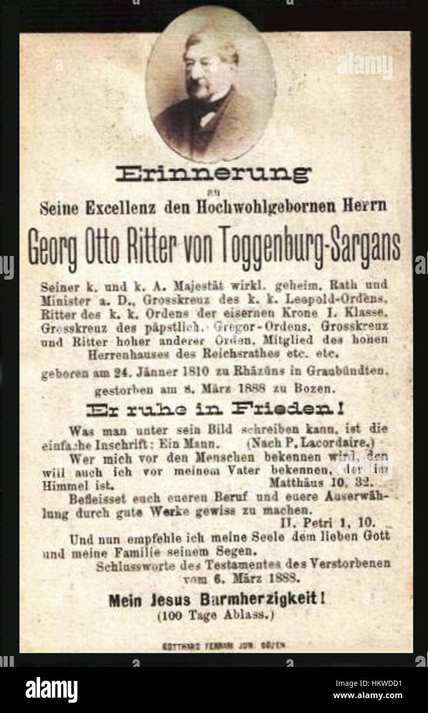 Georg Otto Ritter von Toggenburg was a prominent 19th-century Austrian ...