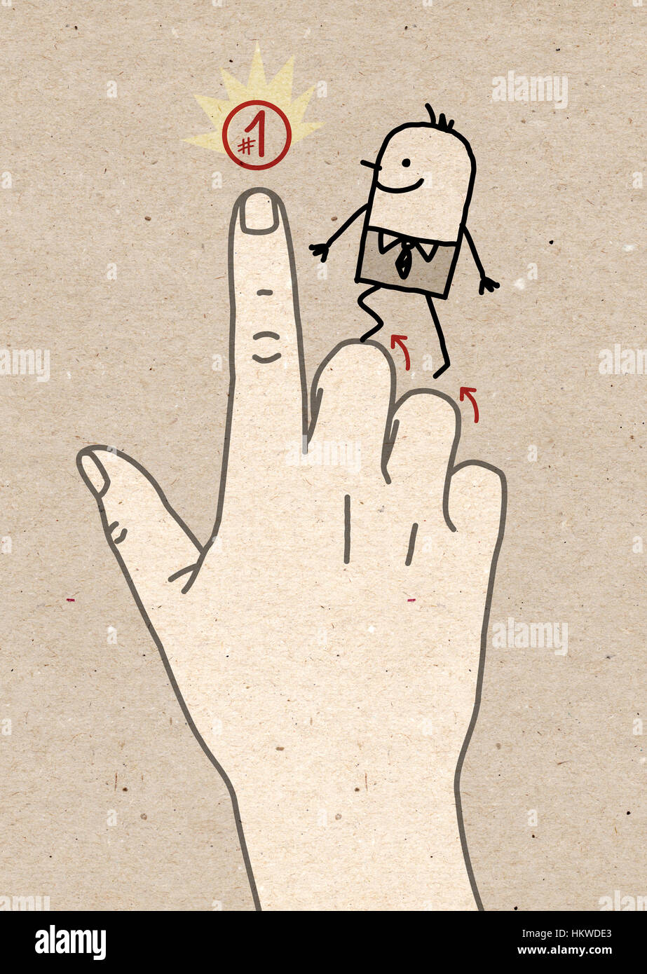 Big Hand - going up to the first place Stock Photo - Alamy