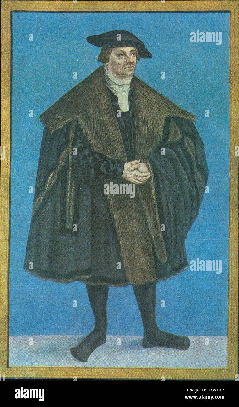 A portrait or artwork by Georg Spalatin, a 16th-century German scholar ...
