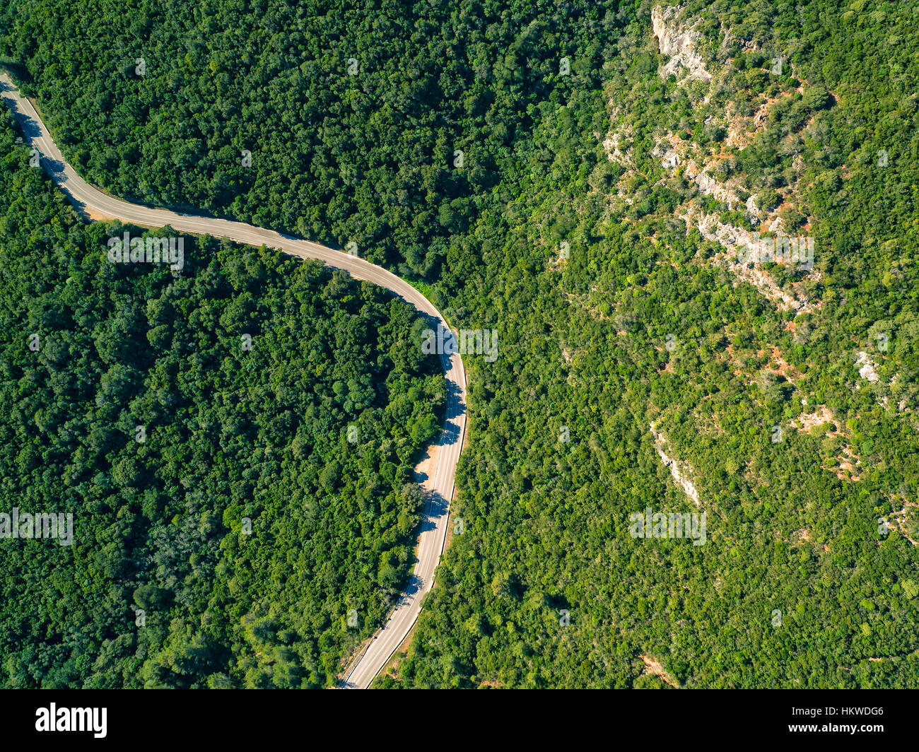 Mountain Road with Many Turns, aerial view Stock Photo - Alamy