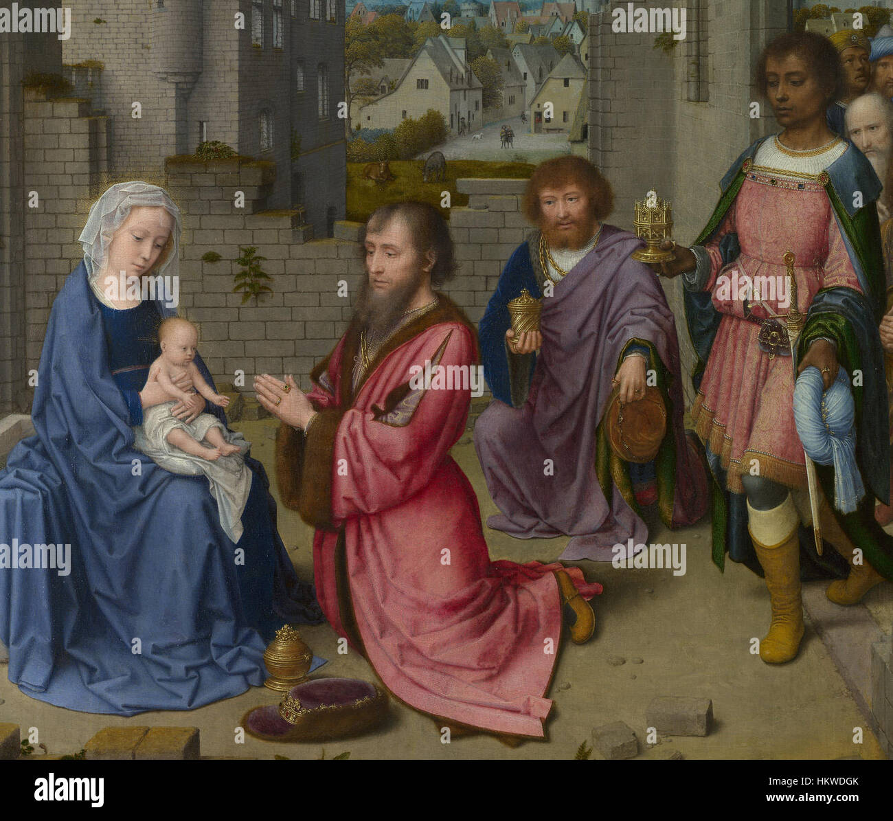 'Adoration of the Kings' by Gerard David depicts the biblical scene of the Three Kings offering ...