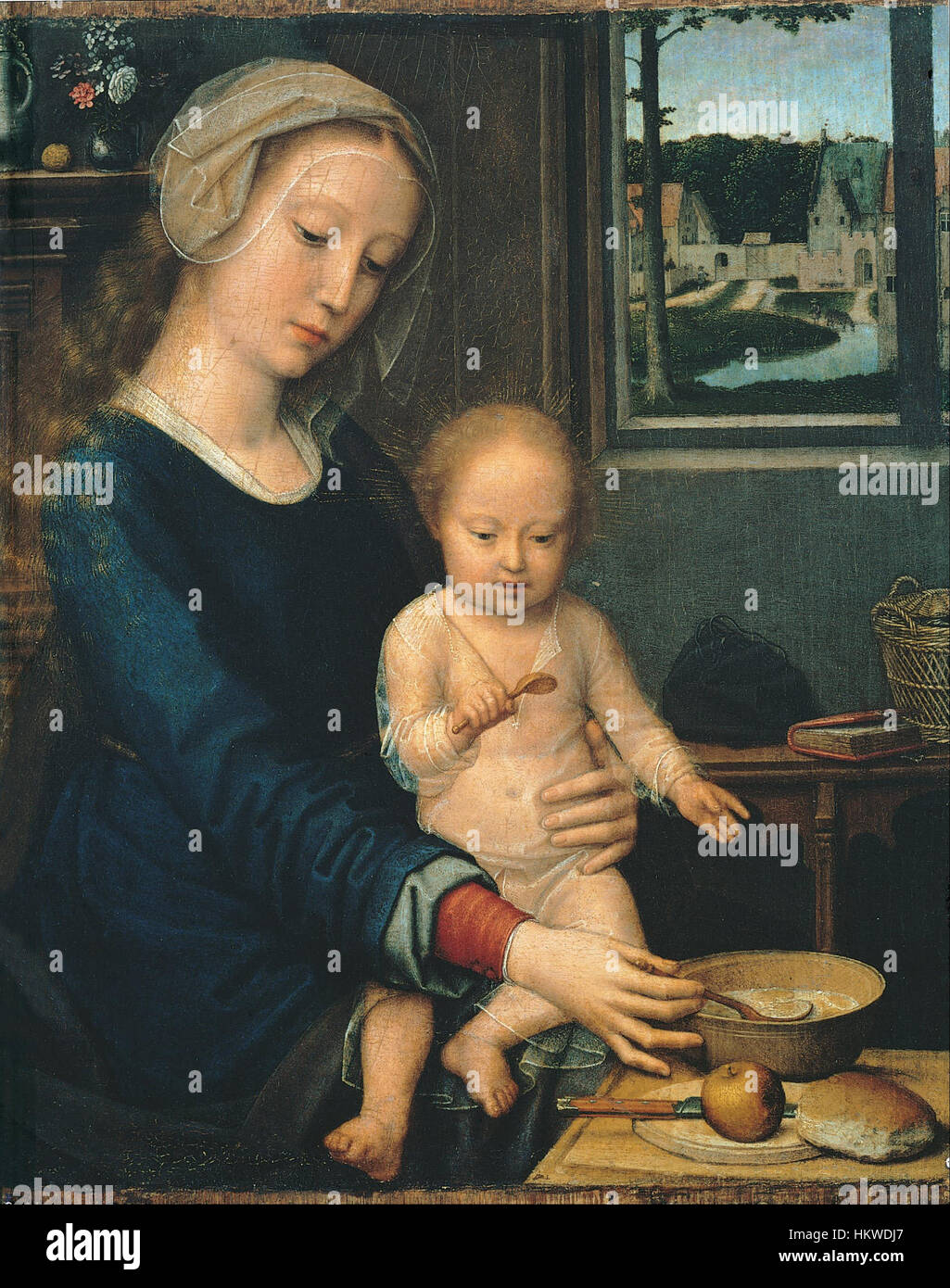 Gerard David’s 'Madonna and Child with the Milk Soup' is an iconic example of Northern ...