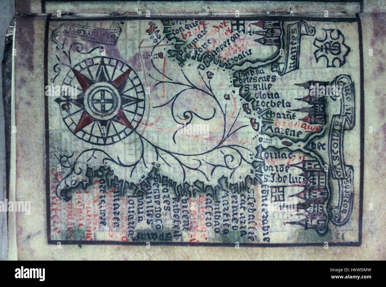 Bodleian Libraries, Map of the Bay of Biscay Stock Photo - Alamy