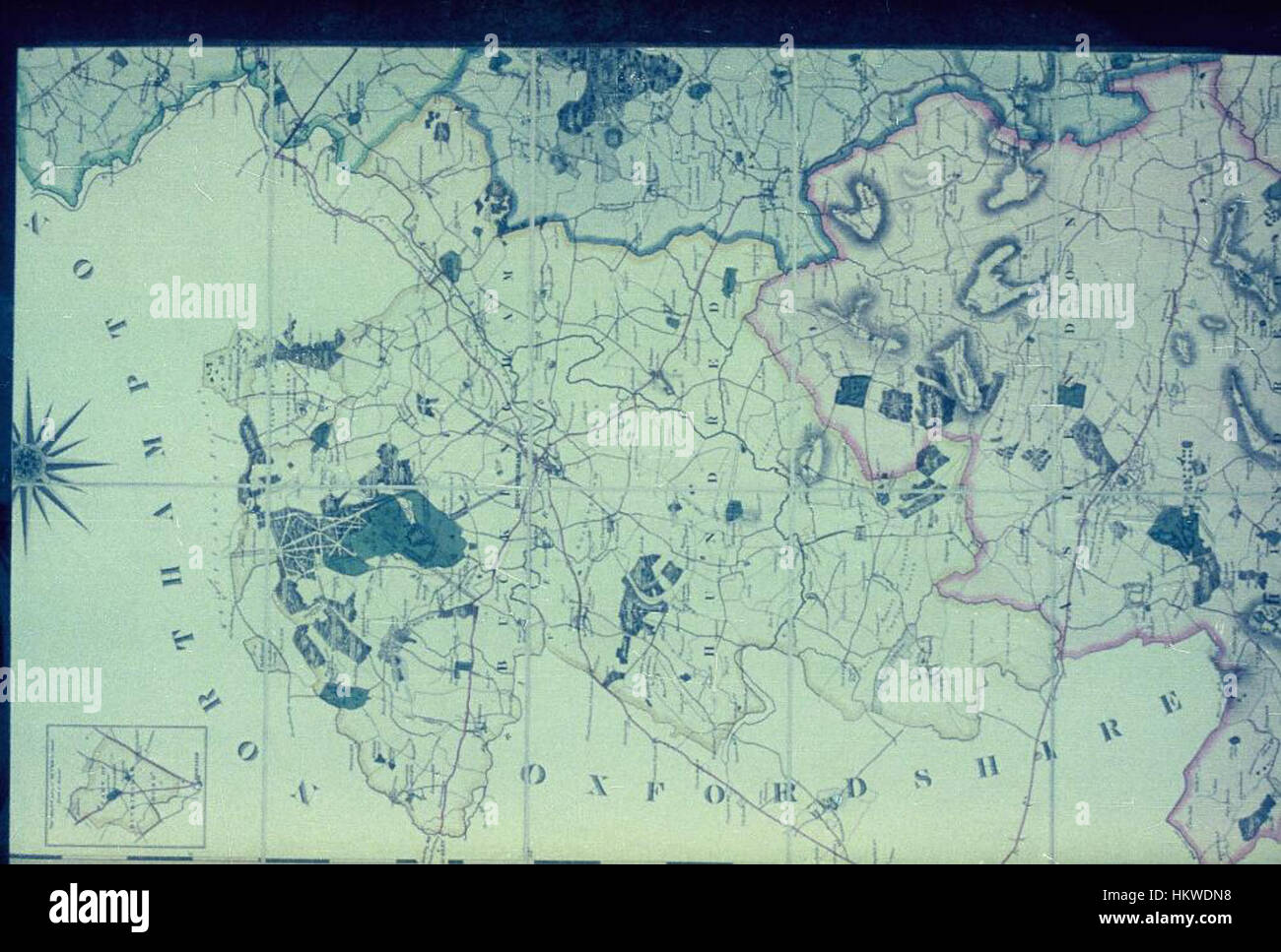 Bodleian Libraries, Map of the County of Buckingham Stock Photo - Alamy