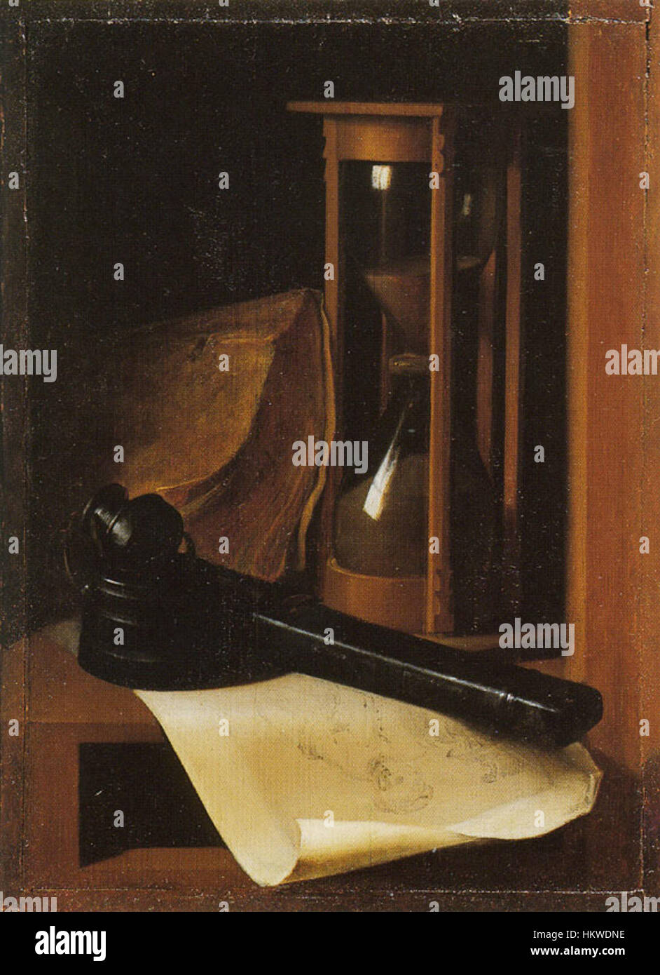 In Gerard Dou’s 1647 painting, 'Hourglass and Inkpot on a Shelf,' the ...