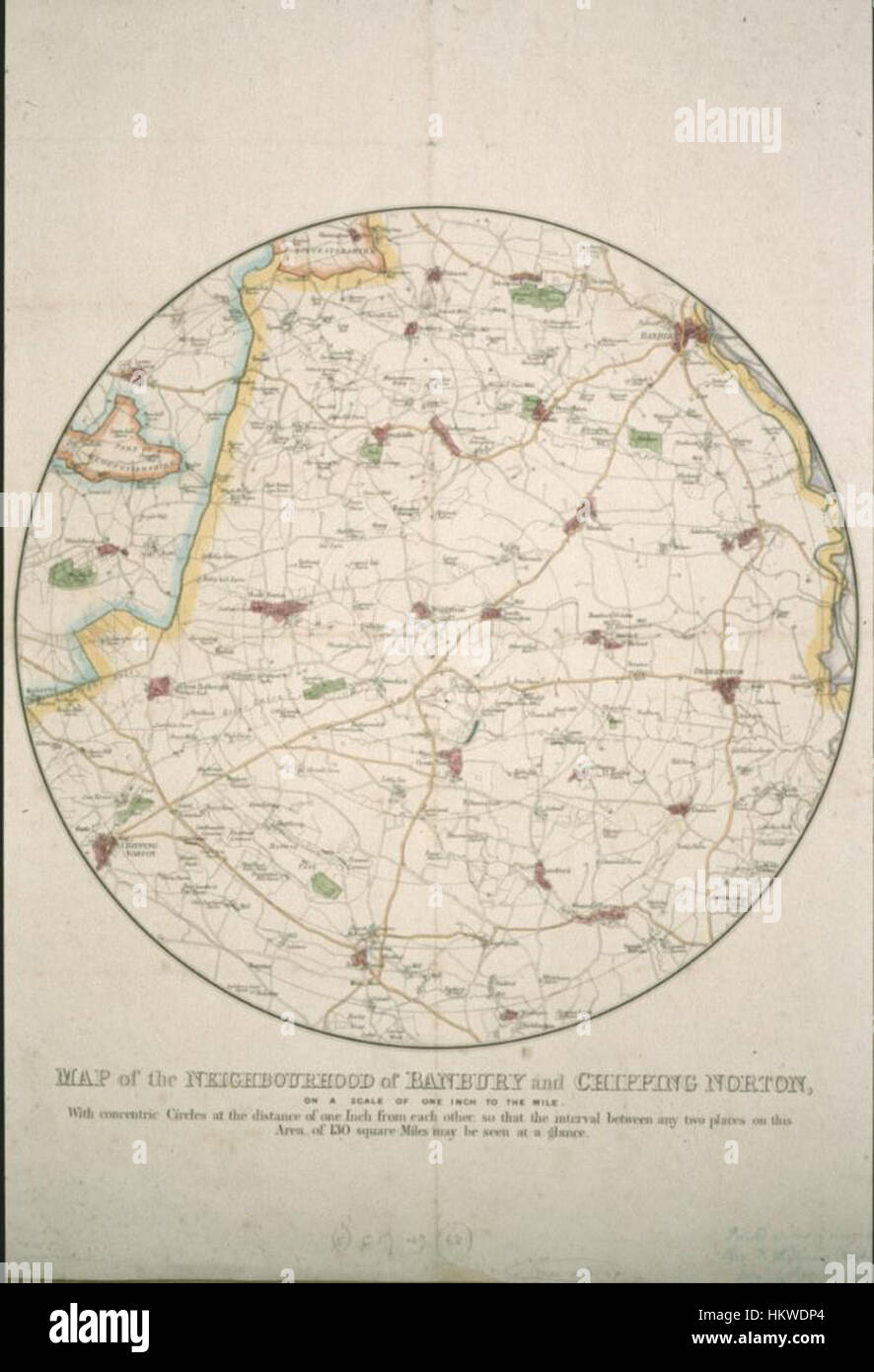 A historical map of the neighbourhood surrounding Banbury and Chipping ...