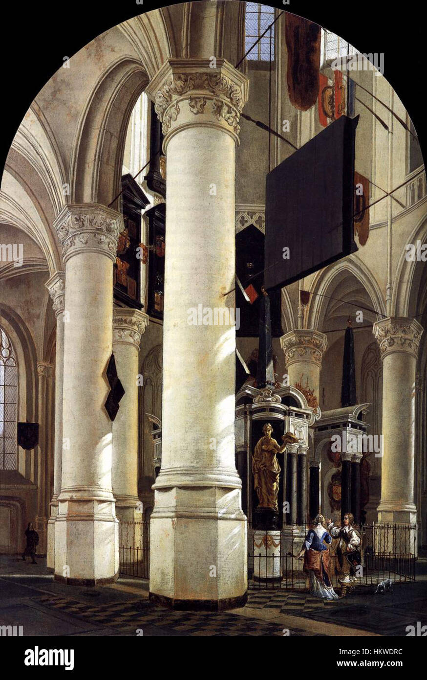 This painting by Gerard Houckgeest captures the interior of the Nieuwe ...