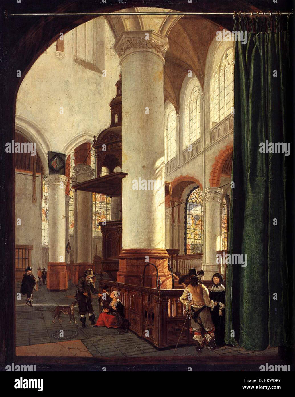 Gerard Houckgeest - Interior of the Oude Kerk, Delft, with the Pulpit ...