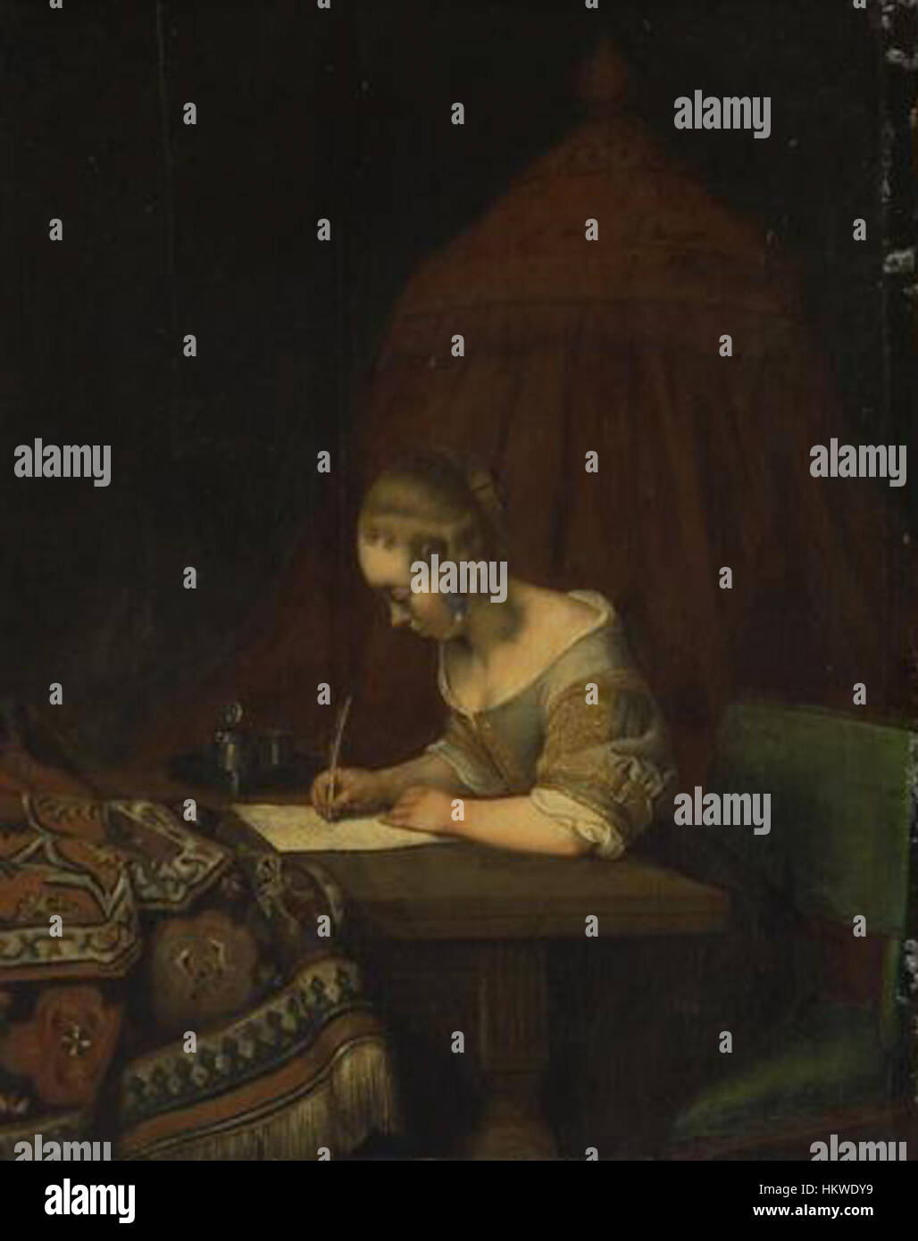 This genre painting by Gerard ter Borch, titled 'd. J. 018,' features ...