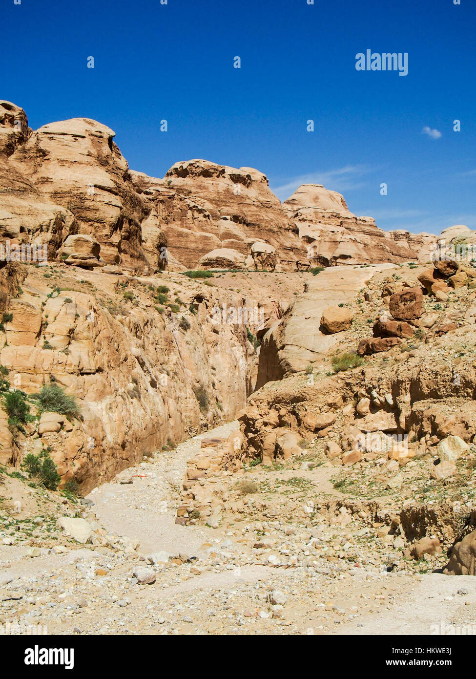 A desert landscape at Petra in Jordan Stock Photo - Alamy