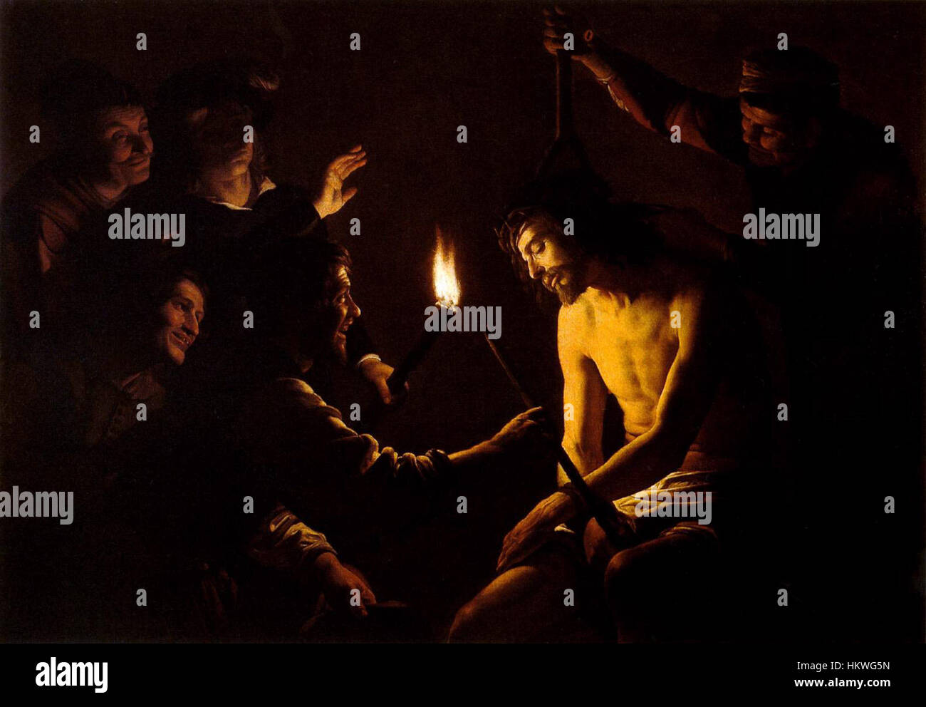 'The Mocking of Christ' by Gerard van Honthorst depicts a moment from ...