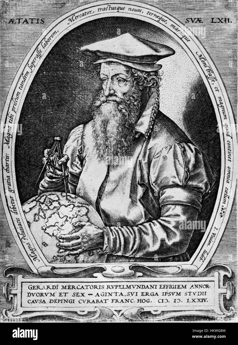 A painting or map by Gerhard Mercator, renowned for his contributions ...