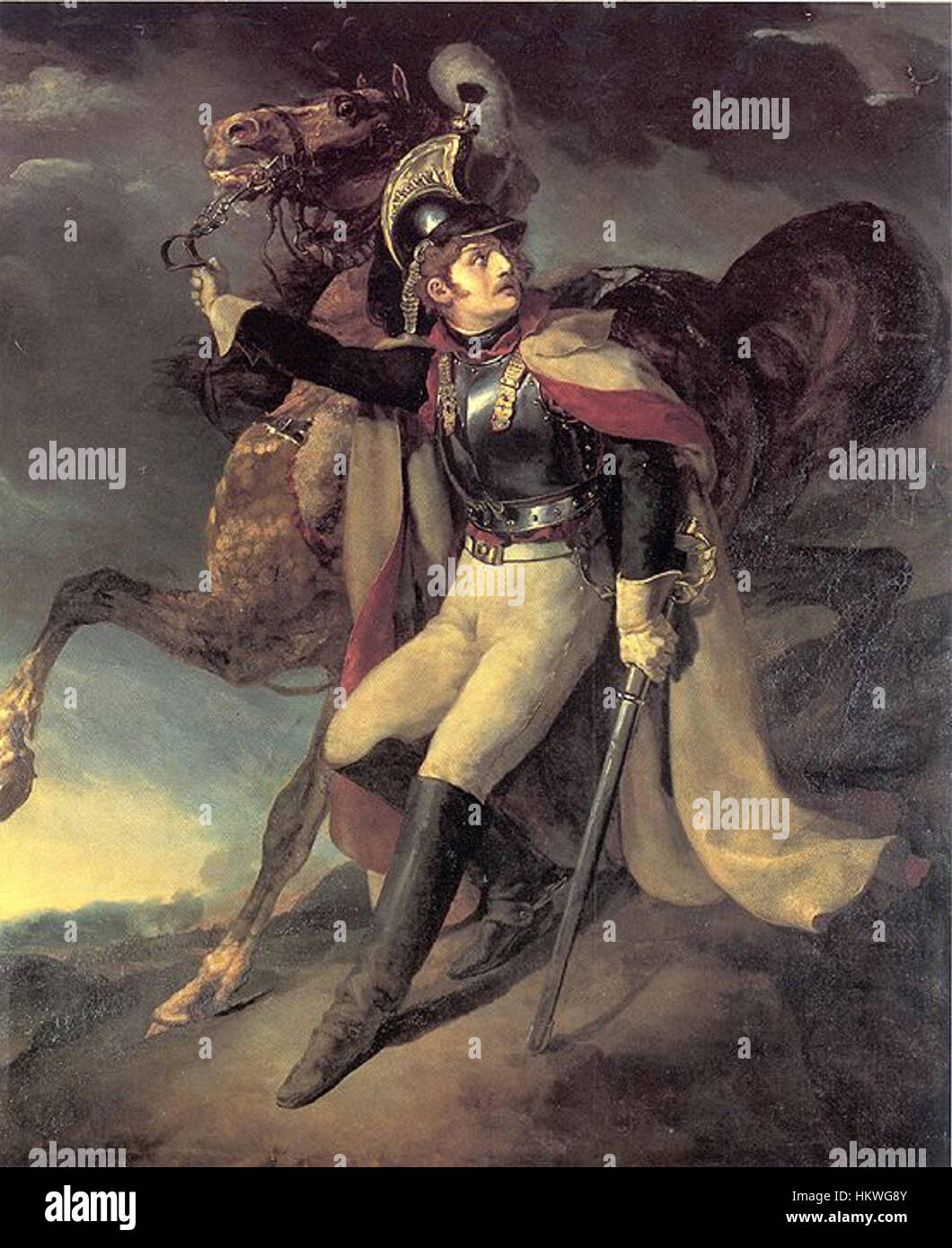 'Wounded Cavalry' by ThÃ©odore GÃ©ricault portrays a dramatic scene of ...