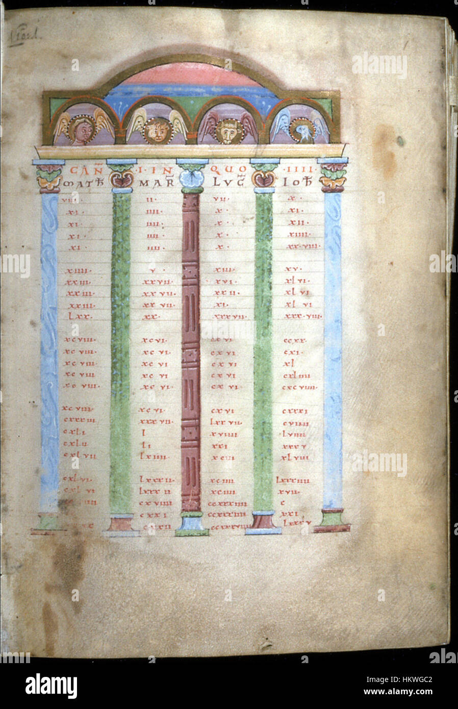 This leaf from a Gospel manuscript, known as 'Walters W71R,' is an ...
