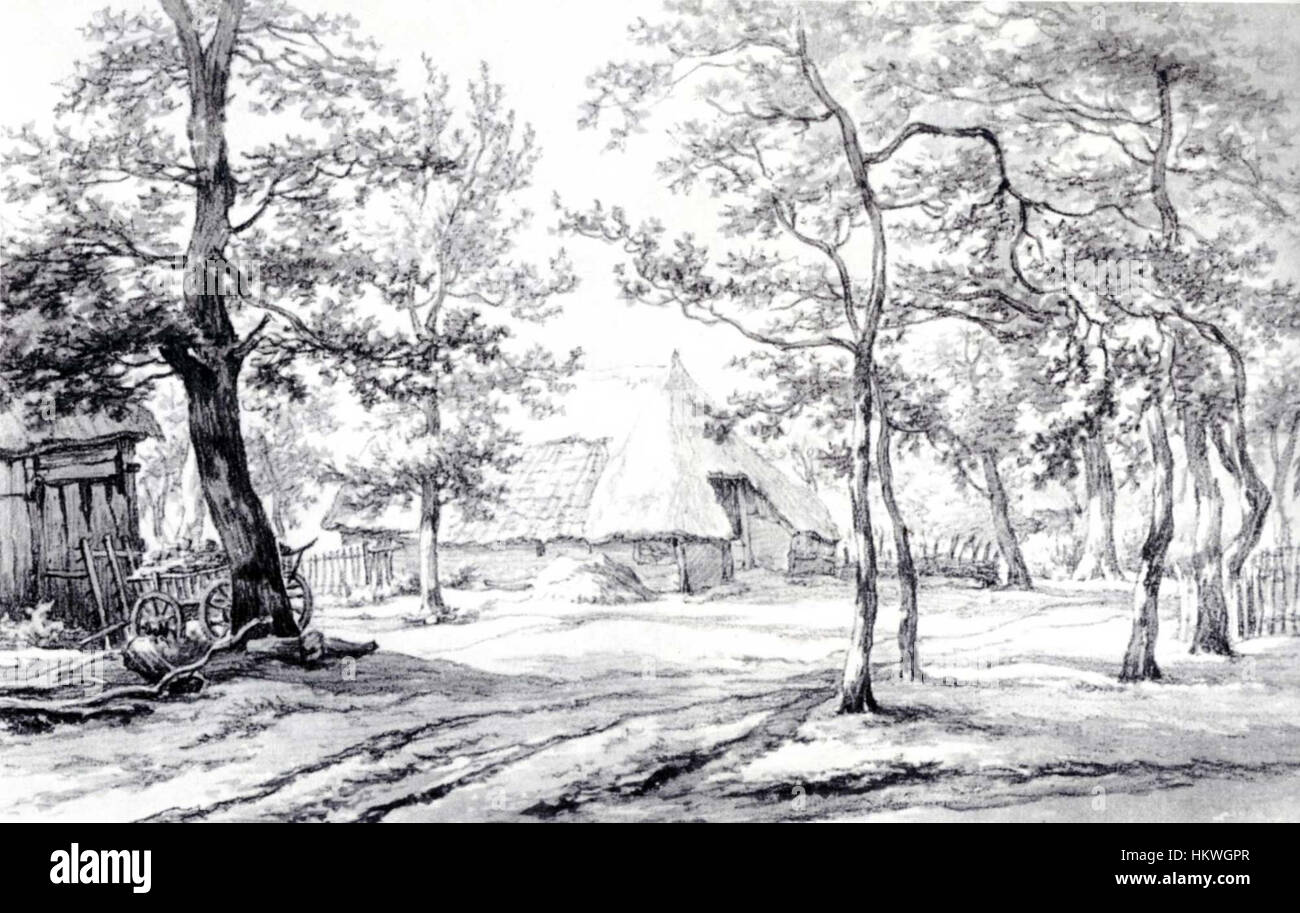 A vintage oil painting by Egbert van Drielst depicting a scenic view of Eext. The work ...