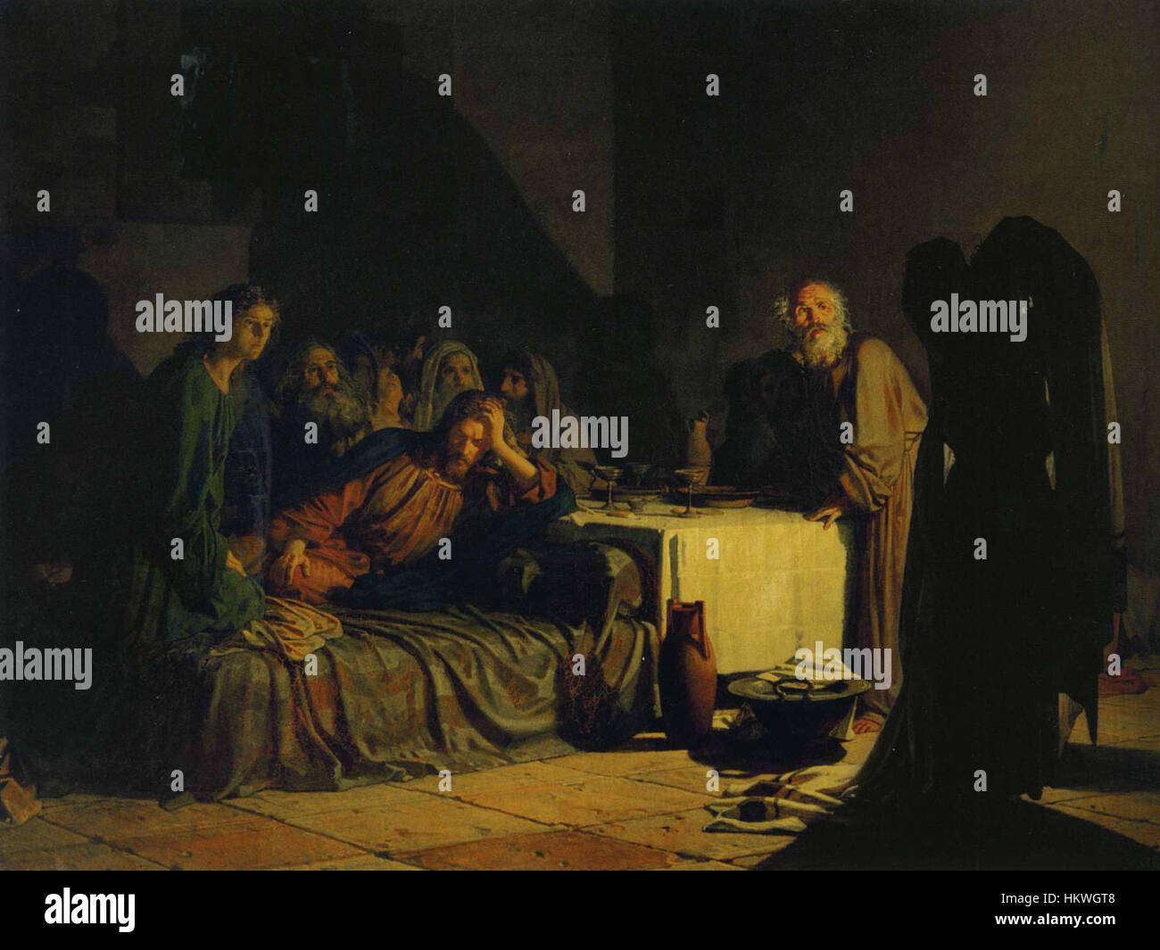 This 1863 painting by Russian artist Nikolai Ge presents a dramatic ...