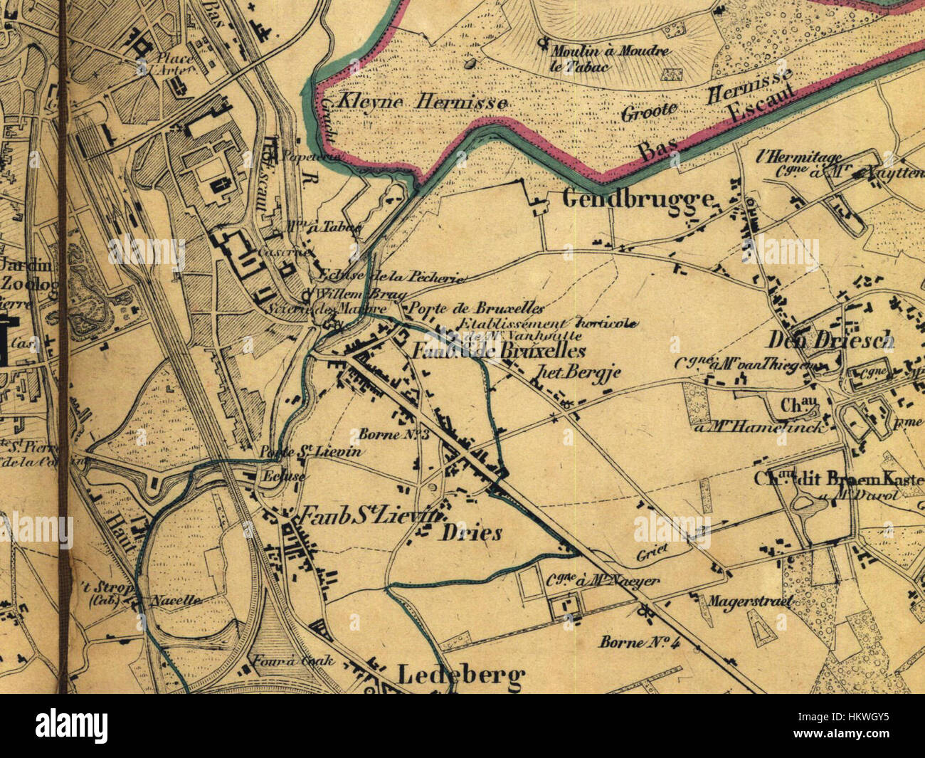 This 1856 map of Ghent, Belgium, created by VanderMaelen, provides a ...
