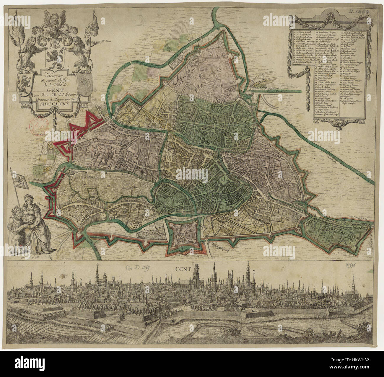*Ghent map*, created by *Johann Michael Probst*, is a historical ...