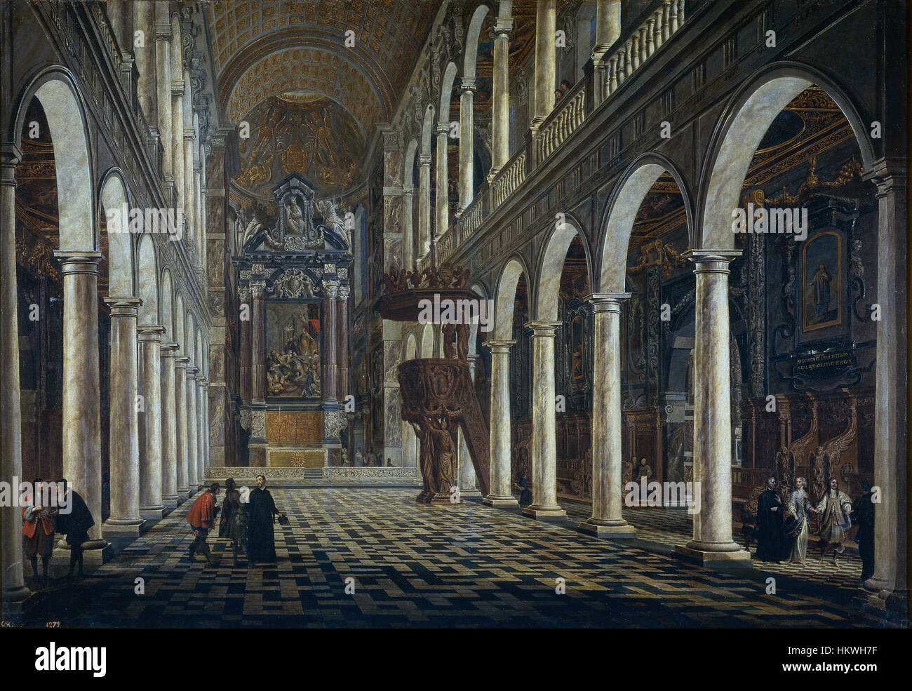 This artwork depicts the Iglesia de los Jesuitas (Jesuit Church) in the ...