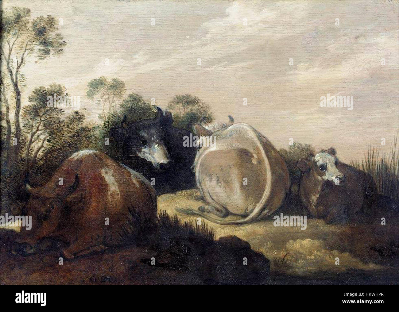 Gillis d'Hondecoeter’s 'Cattle Resting in a Dune Landscape' showcases ...
